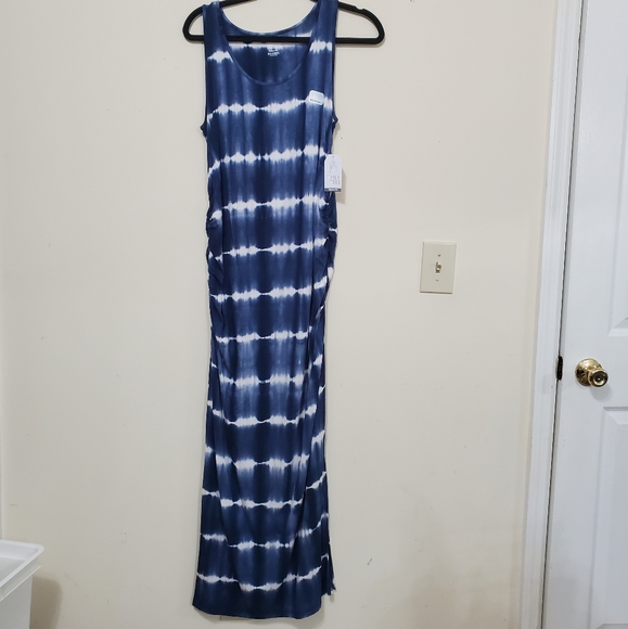 Time and Tru | Dresses | Nwt Time And Tru Blue Maternity Maxi Dress ...